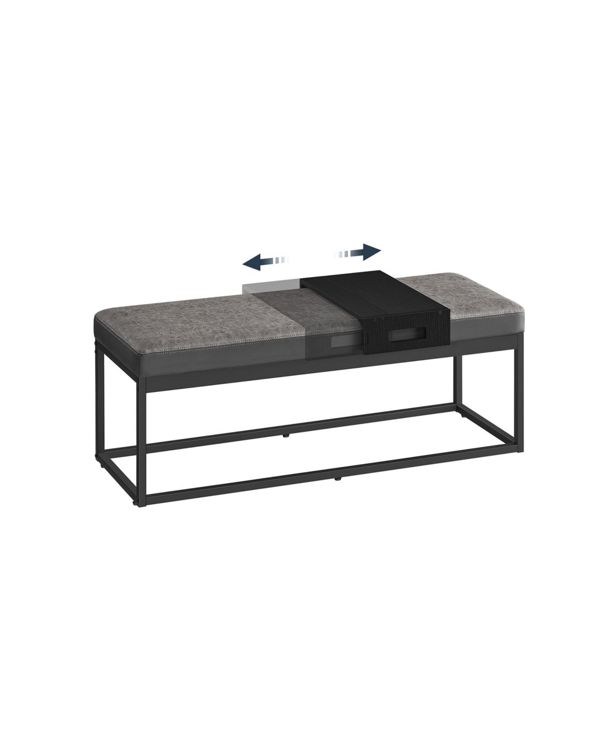 Click here for Slickblue Ottoman Bench with Small Shelf - Grey prices