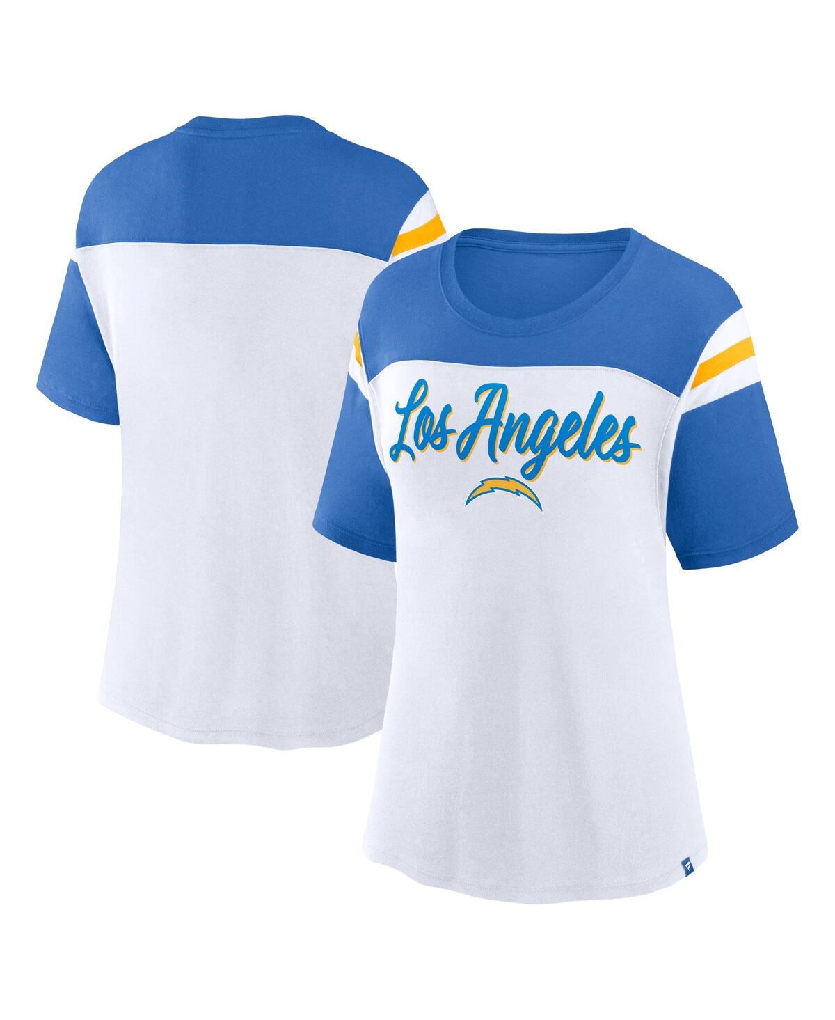 Click here for Fanatics Womens White Blue Los Angeles Chargers Ch... prices