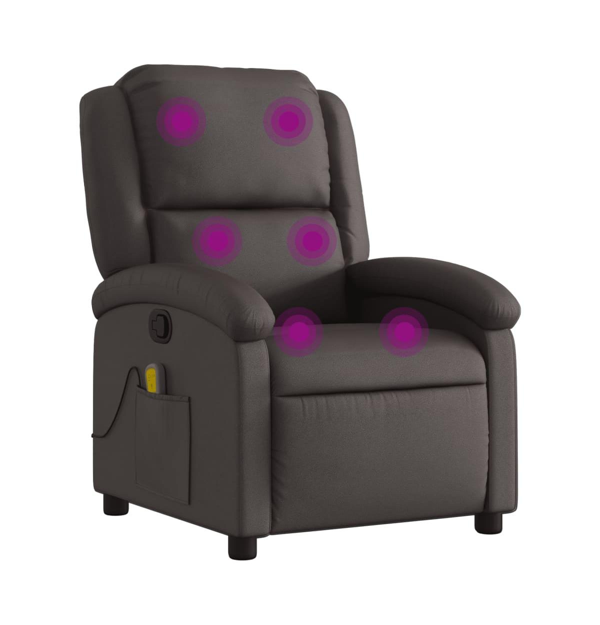 Click here for vidaXL Massage Recliner Chair Dark Brown Real Leat... prices
