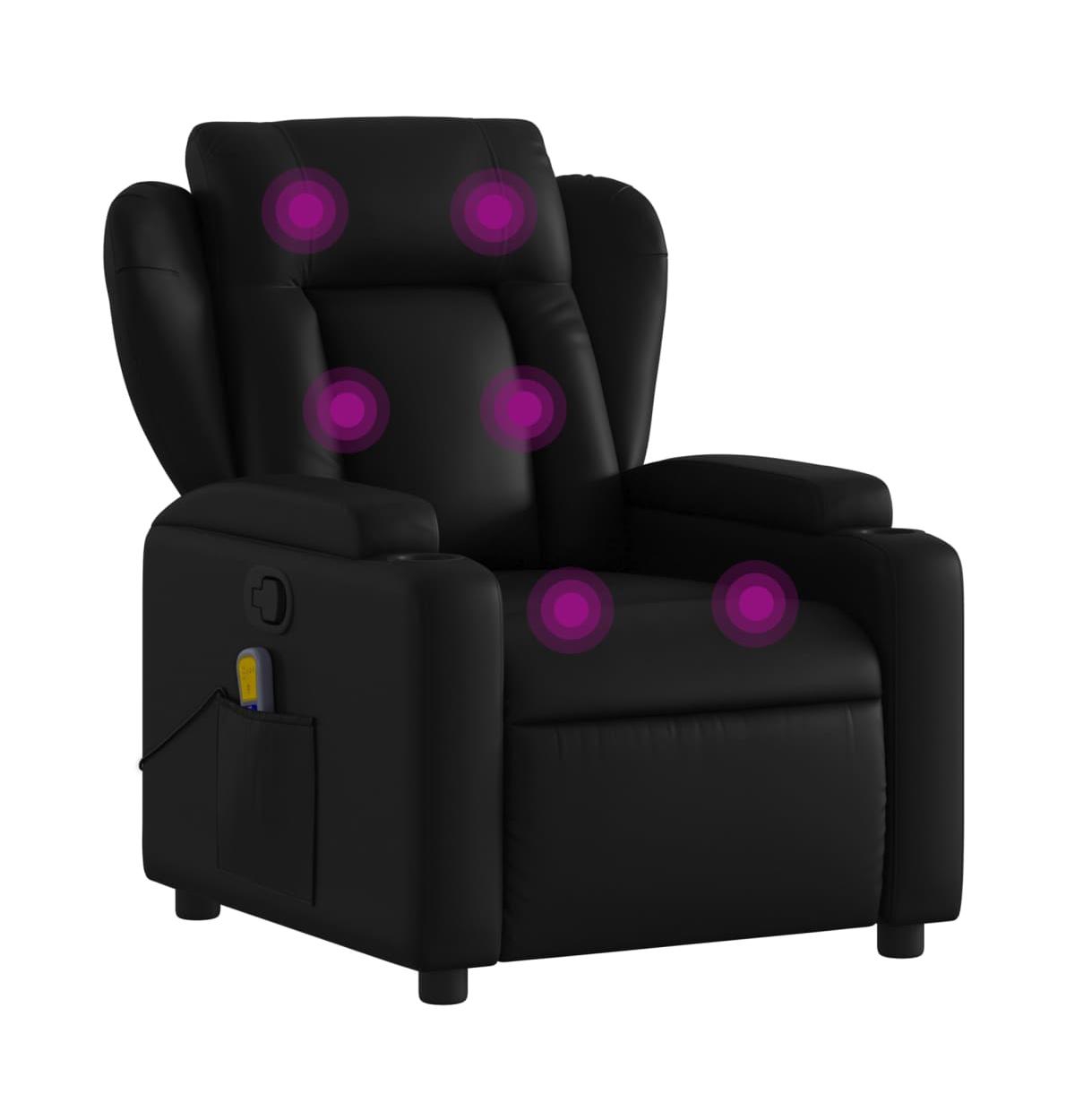 Click here for vidaXL Massage Recliner Chair Black Faux Leather -... prices