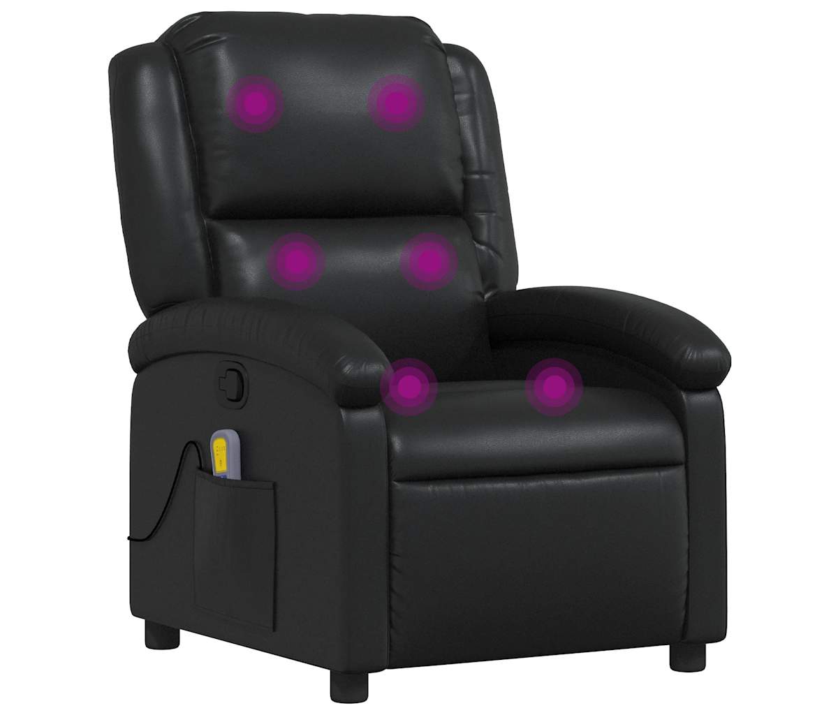 Click here for Massage Recliner Chair Black Faux Leather - Black prices