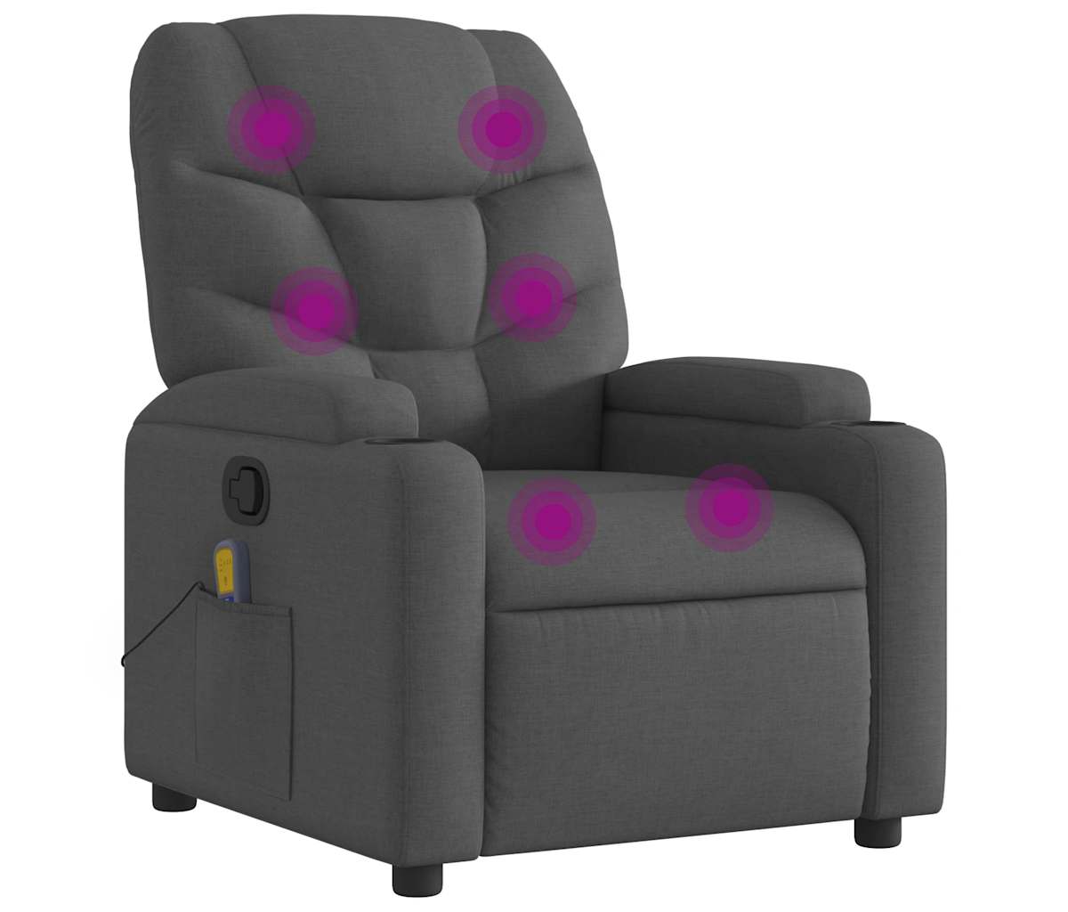 Click here for Massage Recliner Chair Dark Gray Fabric - Gray prices