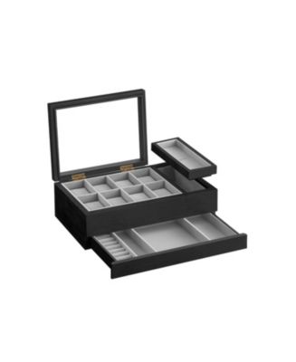 Slickblue 8-Slot Wooden Watch Box with Solid Wood Veneer - Macy's