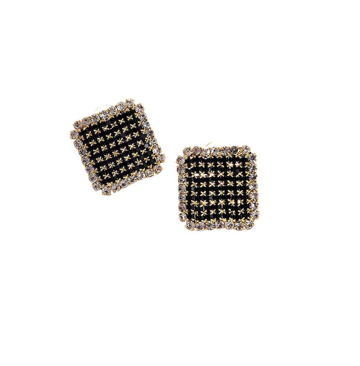Click here for Sohi Womens Cross Stud Earrings - Black prices