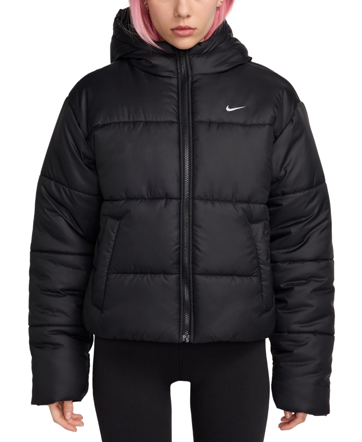 Click here for Nike Womens Therma-fit Hooded Puffer Jacket - Blac... prices