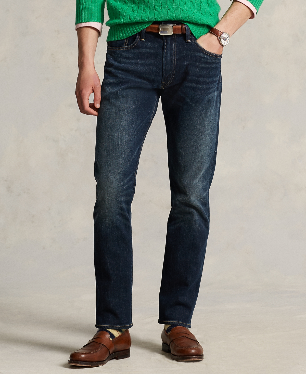 Polo Ralph Lauren Mens Hampton Relaxed Straight Jeans - Murphy Dark