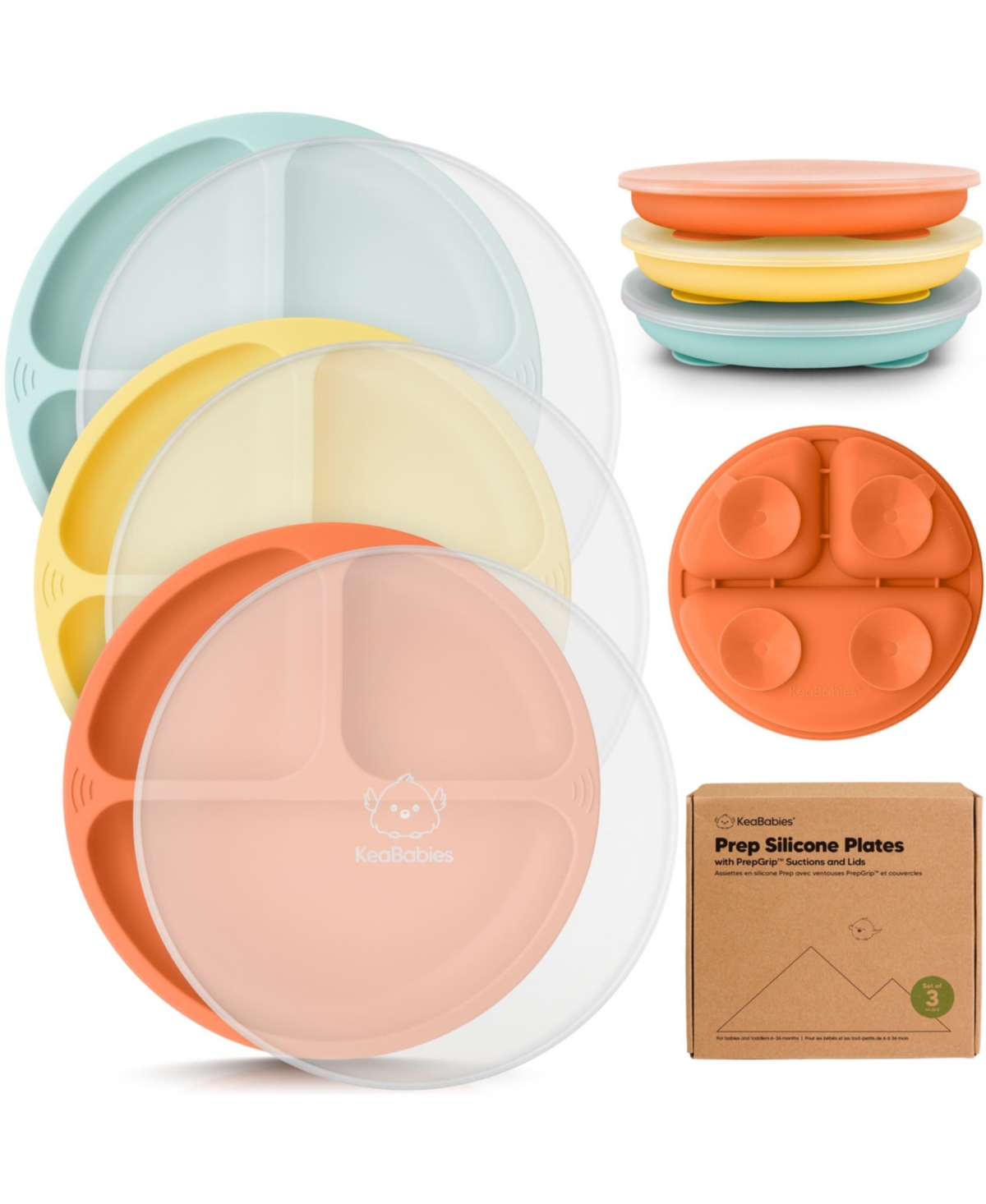 Click here for KeaBabies 3-Pack Prep Suction Plates with Lids  10... prices