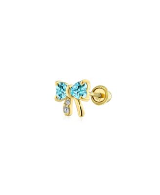 Click here for Bling Jewelry 14k Gold Small Bow Stud Earrings Wit... prices