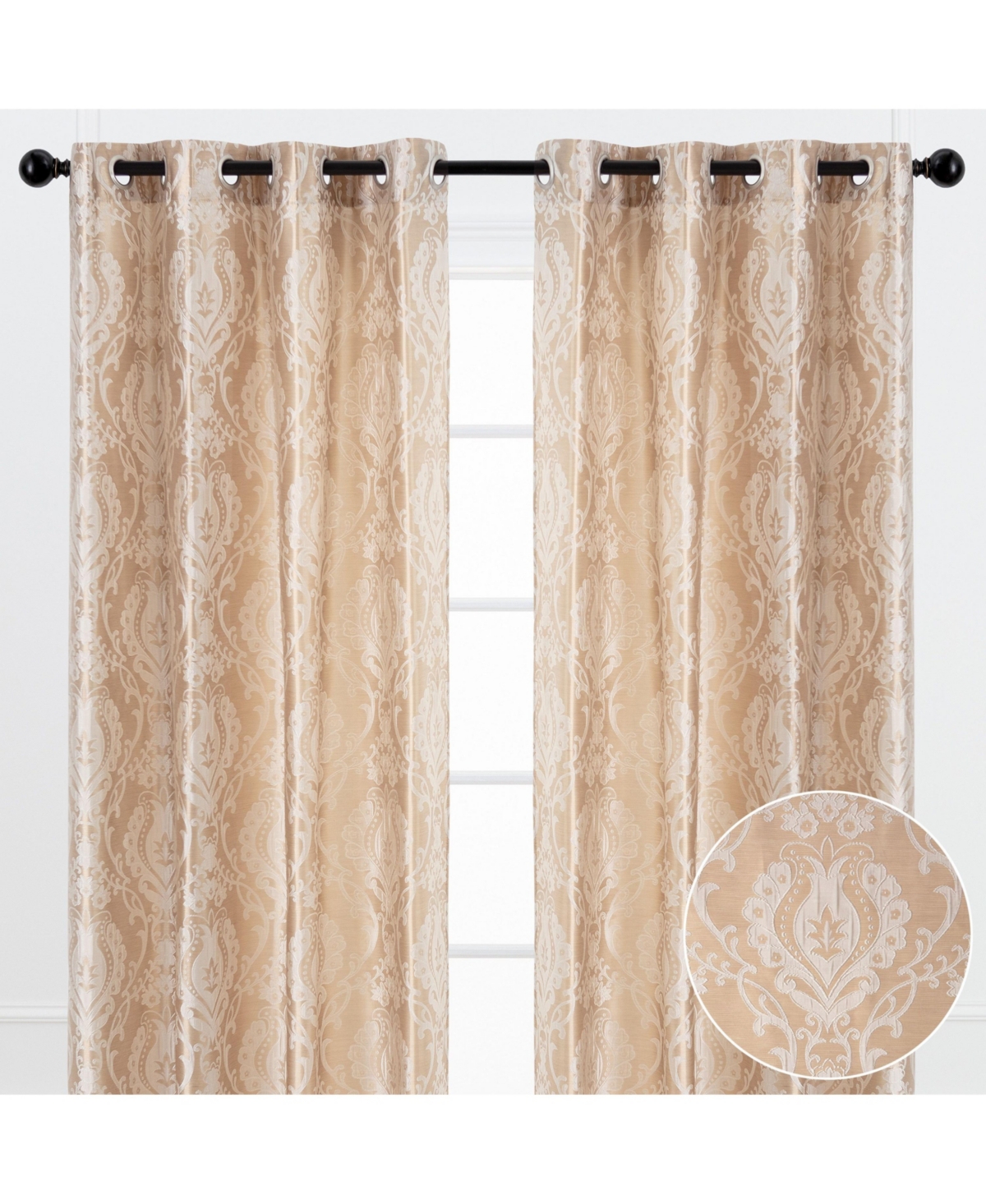Click here for Chanasya Premium Damask Pattern Luxury Beige Curta... prices