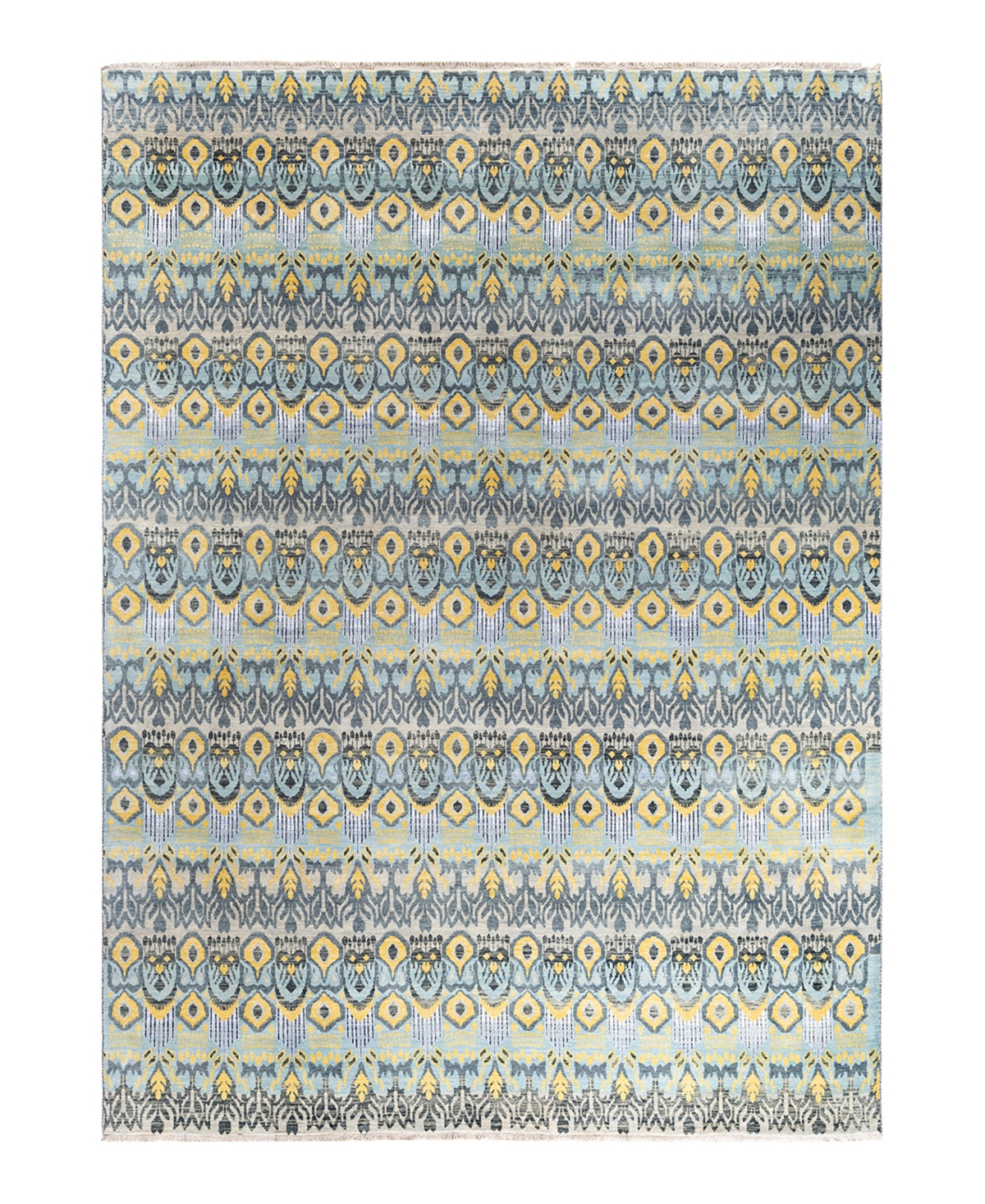 Adorn Hand Woven Rugs Indian Ooak M6133 91x122 Area Rug - Green/Yellow