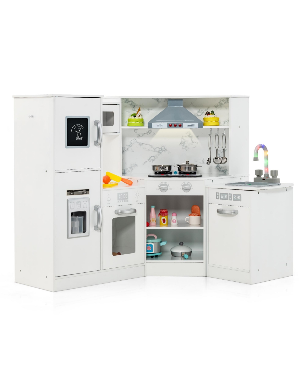 Click here for Gymax Kids Corner Kitchen Playset Wooden Pretend P... prices