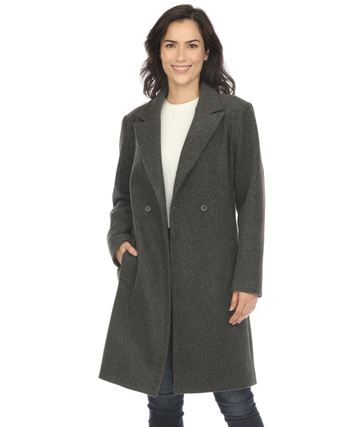 Click here for White Mark Womens Classic Walker Coat - Charcoal prices