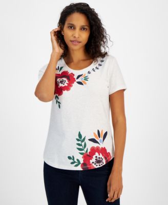 Style & Co Petite Winter Whimsy Short-Sleeve T-Shirt, Created for Macy ...