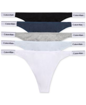 Calvin Klein Women's 5-Pk. Modern Logo Dipped String Thong Underwear ...