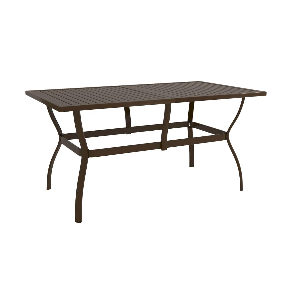 Click here for vidaXL Patio Table Brown 55.1x31.5x28.3 Steel - Br... prices