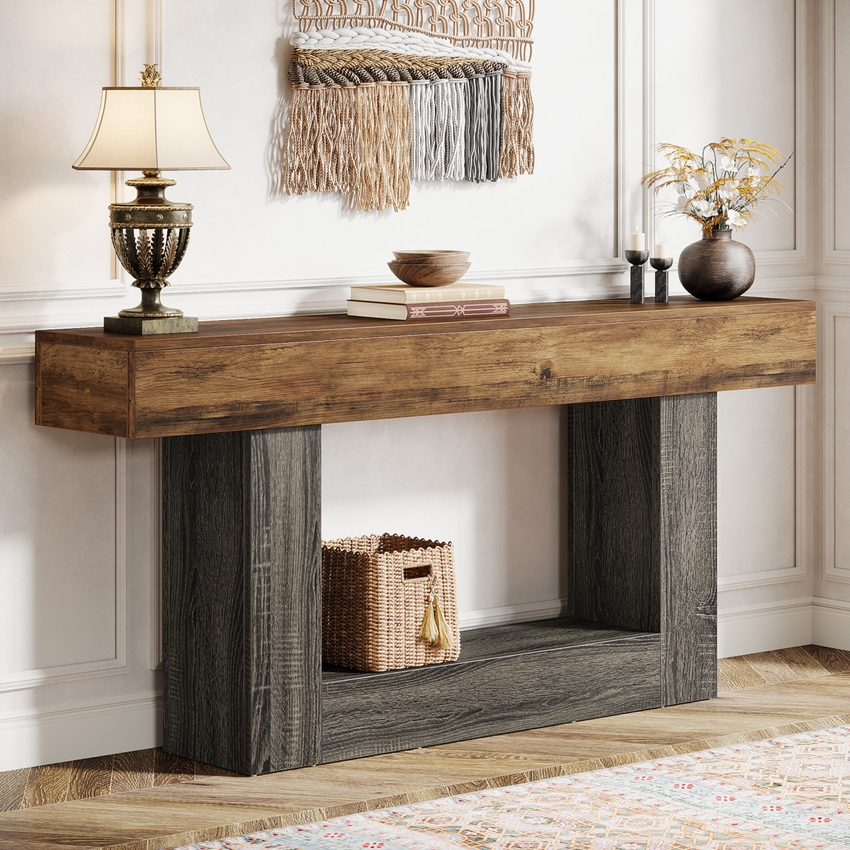 Click here for Tribesigns 63" Console Table  Farmhouse 2-Tie... prices