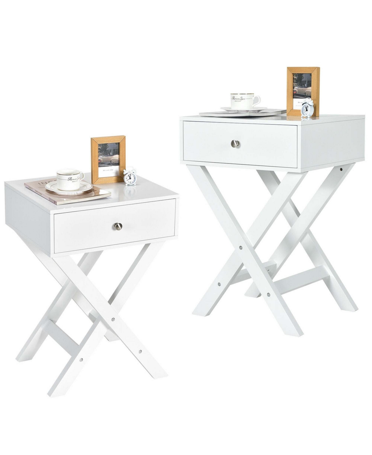 Click here for Gymax Set of 2 X-Shaped Nightstand Side End Table... prices