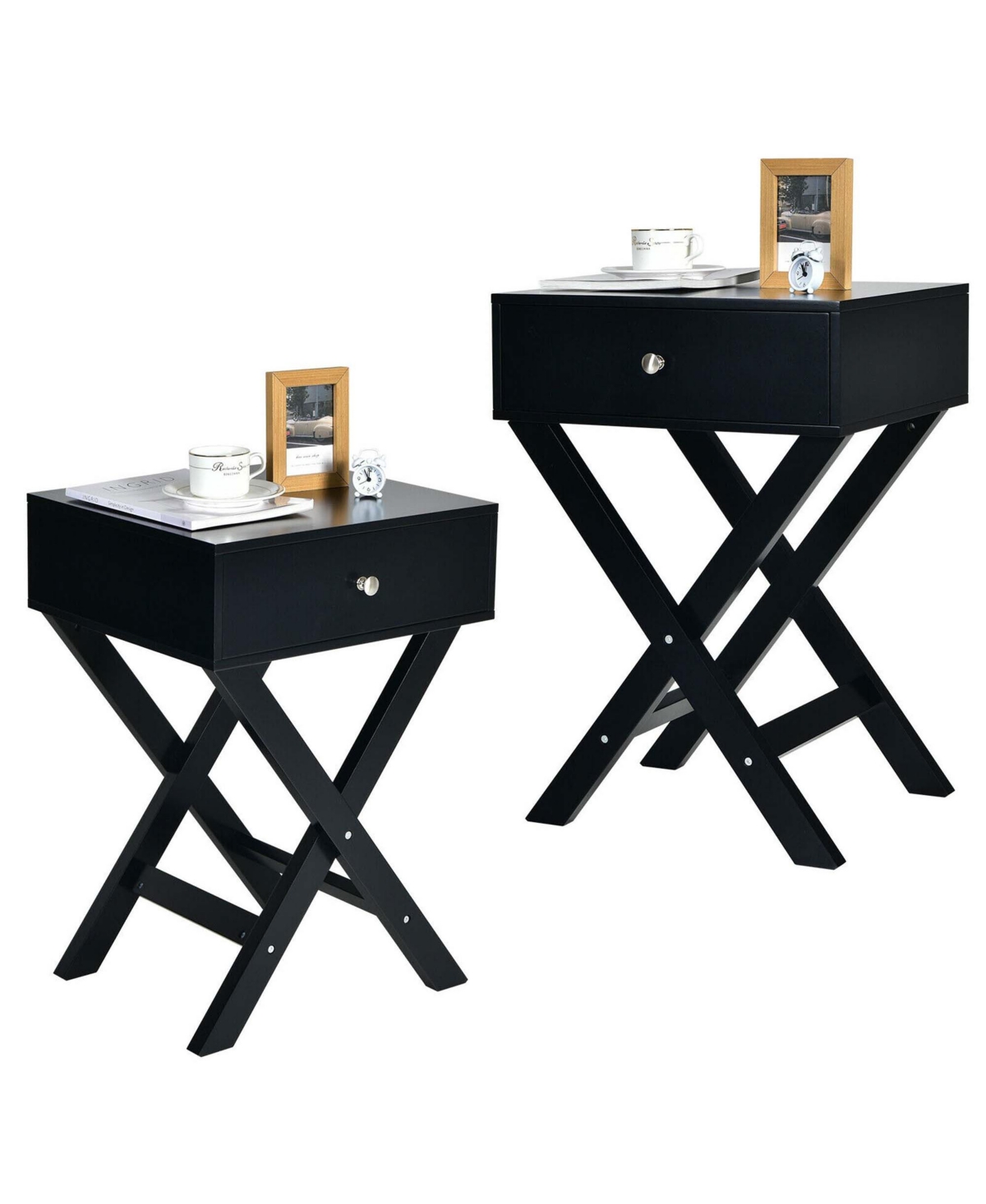 Click here for Gymax Set of 2 X-Shaped Nightstand Side End Table... prices