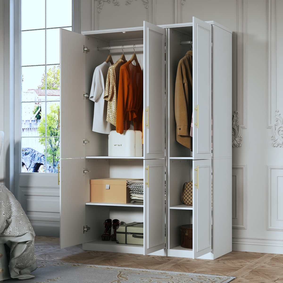 Click here for Famapy 6-Door Big Armoires with 2 Hanging Rods  St... prices