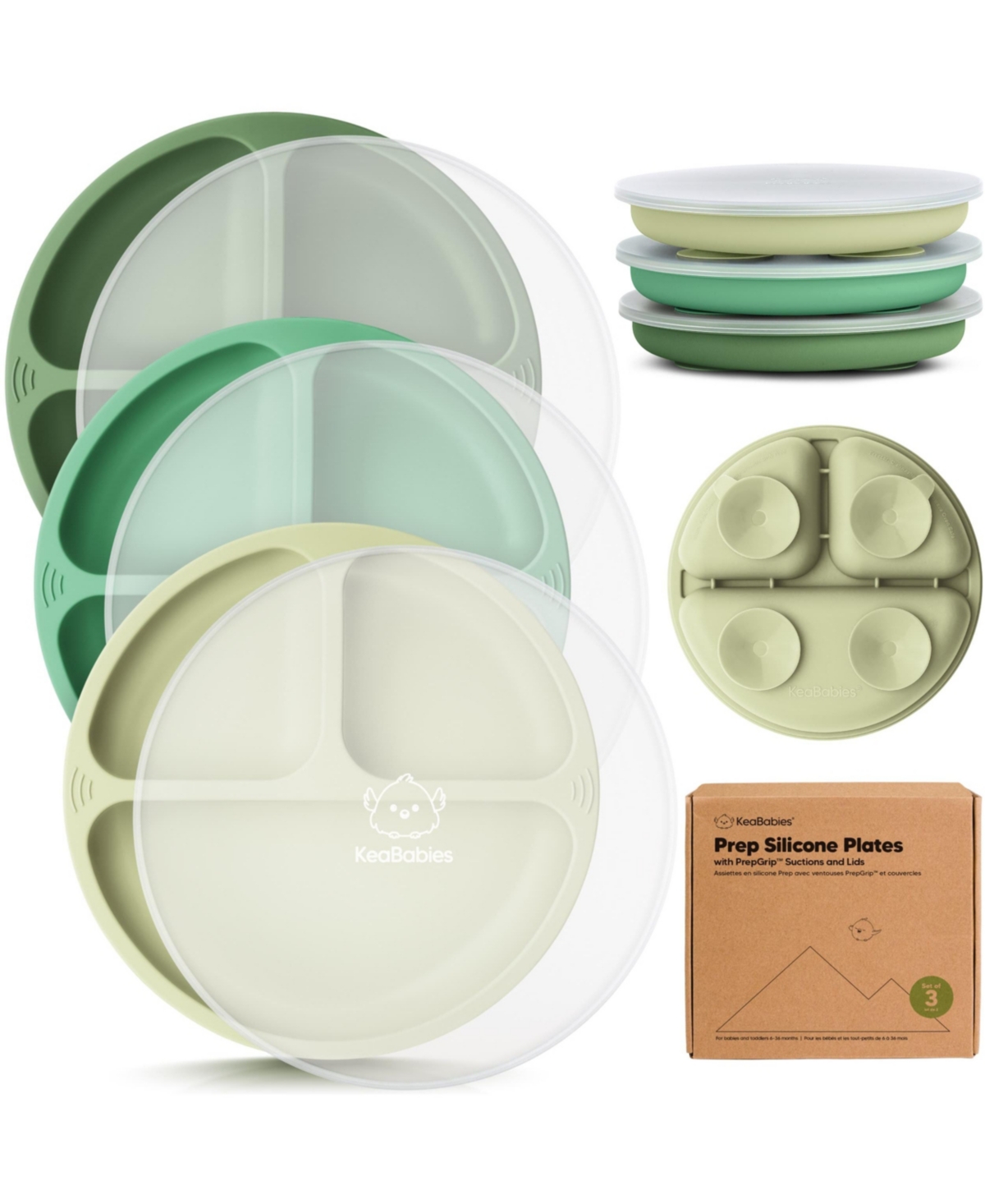 Click here for KeaBabies 3-Pack Prep Suction Plates with Lids  10... prices