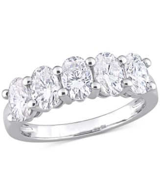 Moissanite Oval Five Stone Anniversary Band (2-1/2 ct. t.w.) in 10k White Gold - Macy's