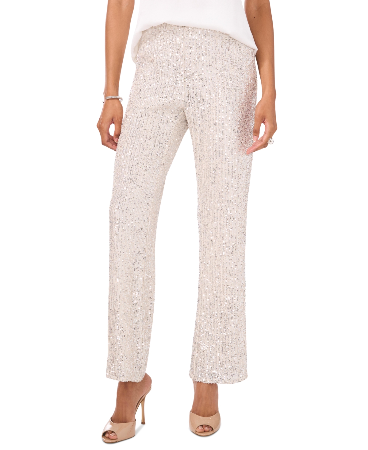 Click here for Vince Camuto Womens Pull-On Sequined Flared Pants... prices