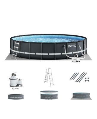 Intex Ultra Frame 26 Foot x 52 Inch Round Above Ground Outdoor Swimming ...