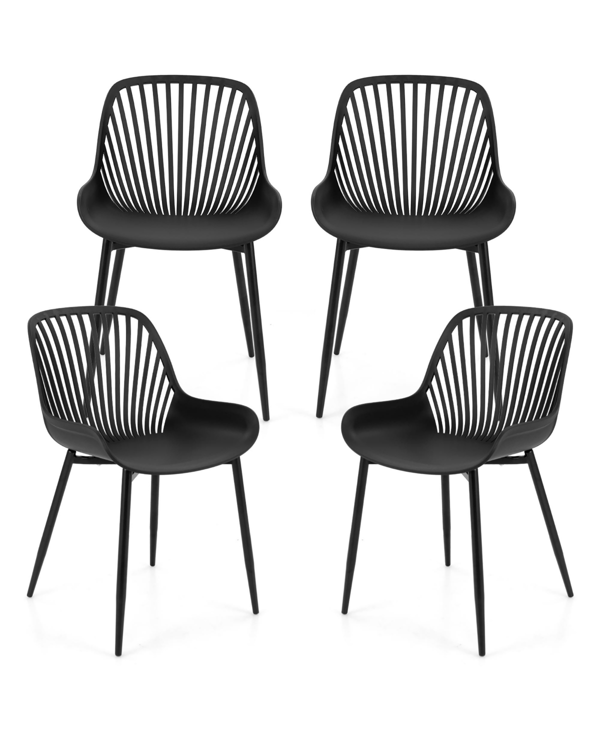 Click here for Gymax Plastic Dining Chair Set of 4 w/ Metal Legs... prices