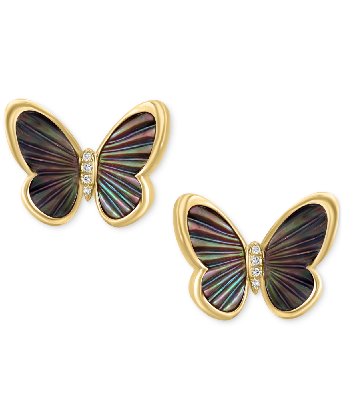 Click here for Effy Mother of Pearl & Diamond Accent Butterfly St... prices