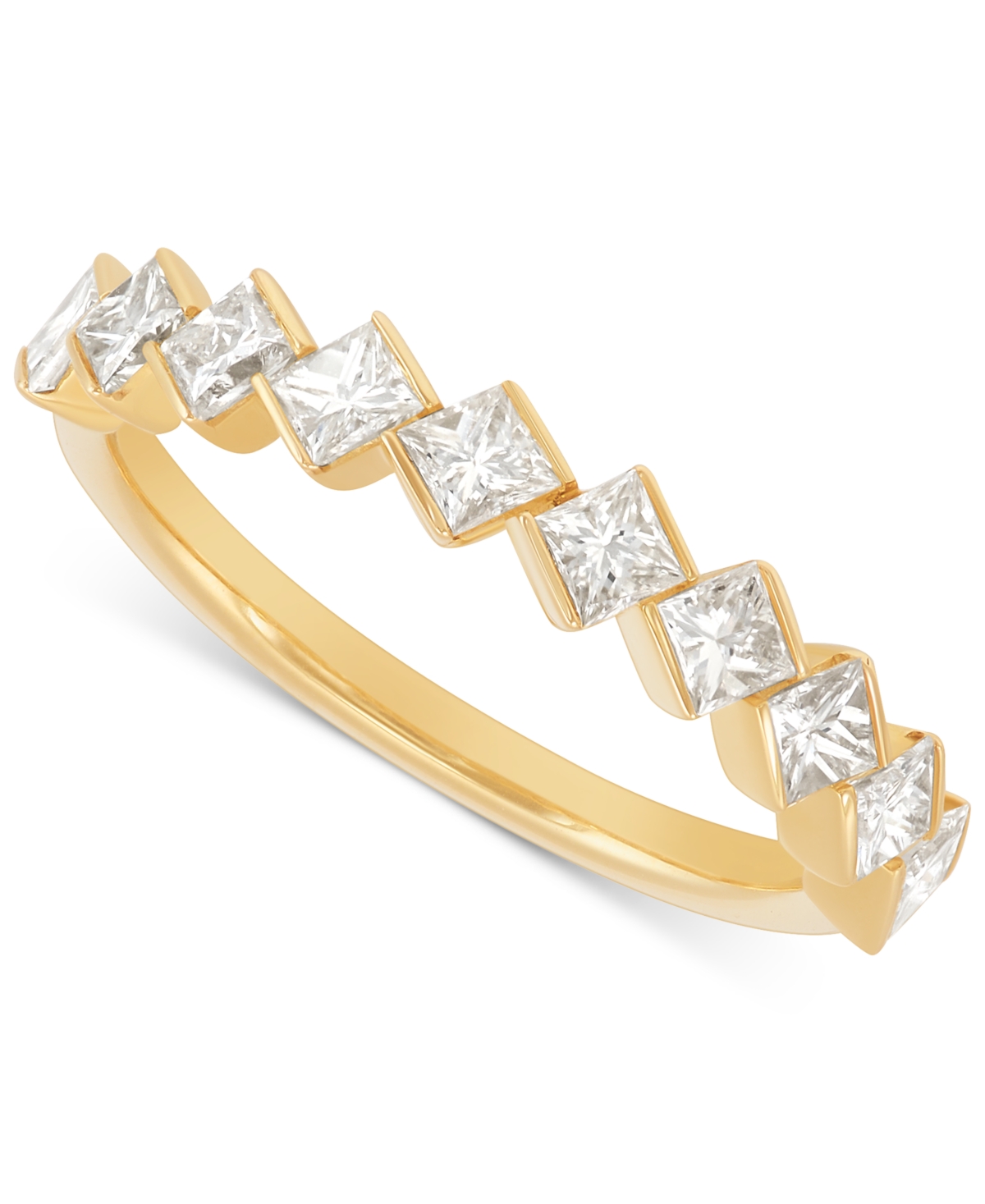 Click here for Diamond Princess-Cut Diagonal Set Ten Stone Band (... prices