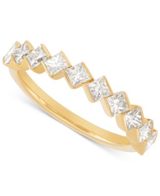 Diamond Princess-Cut Diagonal Set Ten Stone Band (1 ct. t.w.) in 14k ...