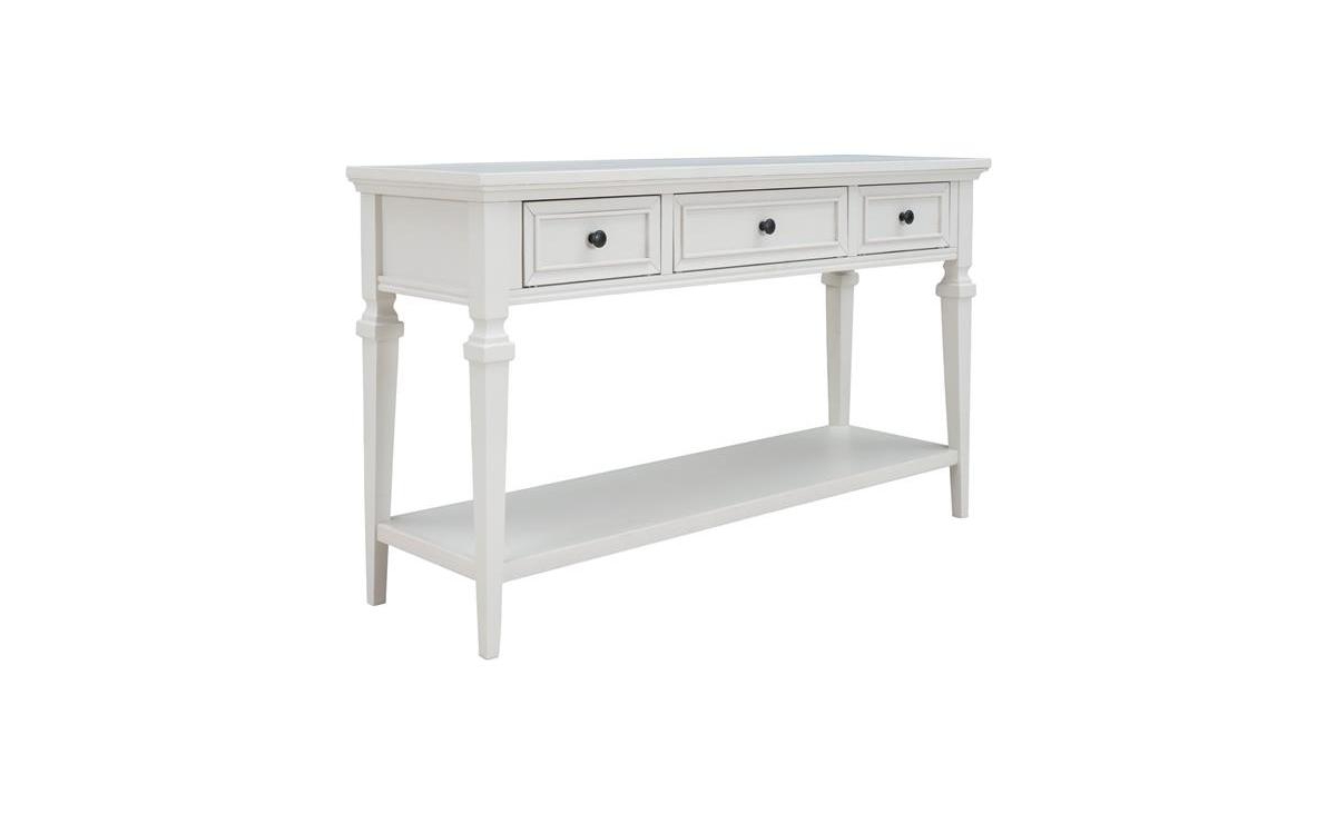 Click here for Classic Retro Console Table – 3 Drawer Entr... prices
