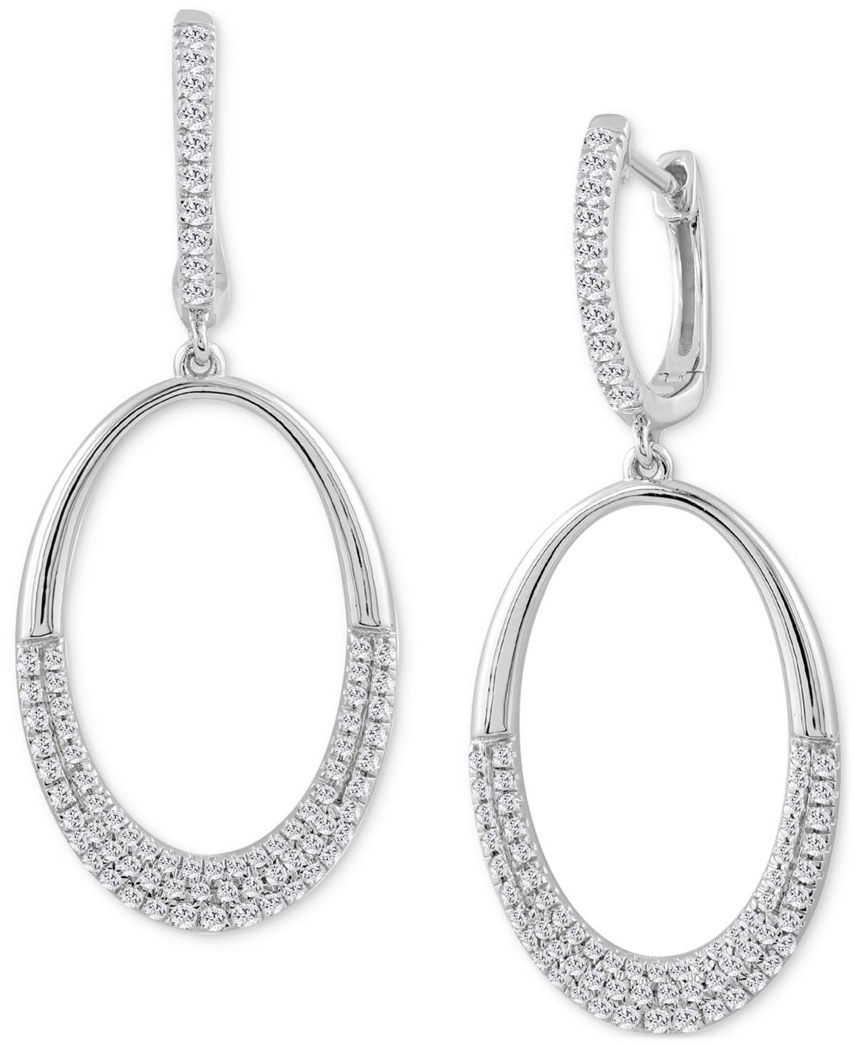 Click here for Diamond Pave Oval Drop Earrings (1/2 ct. t.w.) in... prices