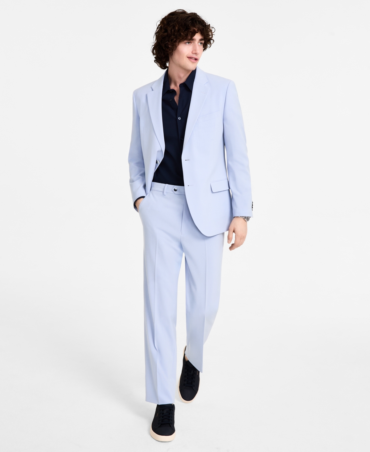 Click here for Nautica Mens Modern-Fit Bi-Stretch Suit - Light Bl... prices