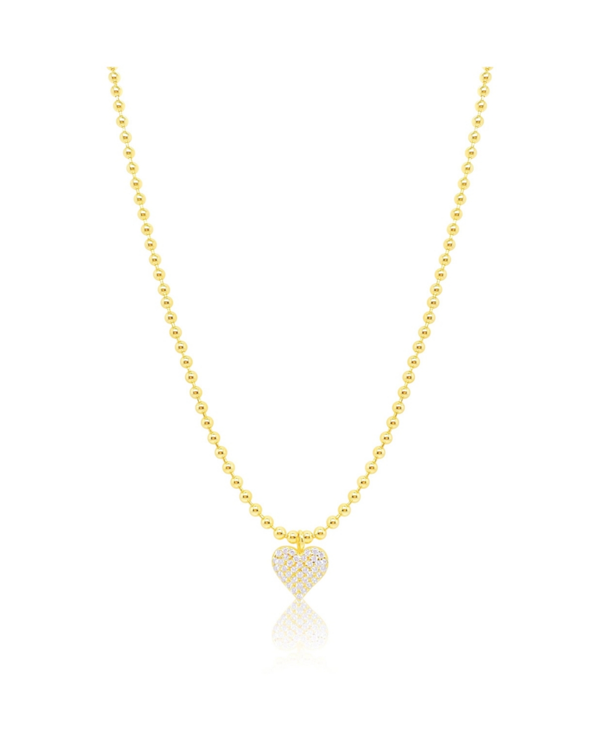 Click here for Etoielle Yellow Gold Tone Puffed Heart Necklace wi... prices