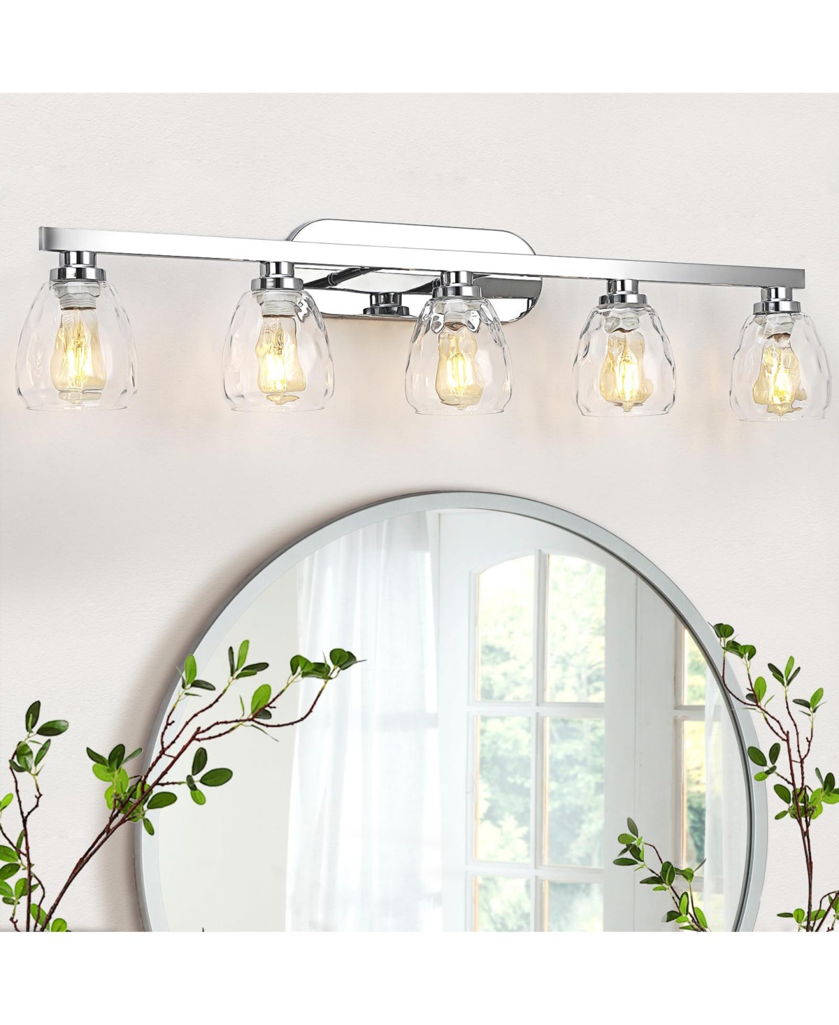 Click here for gaomon 5 Light Bathroom Light Fixtures Chrome with... prices