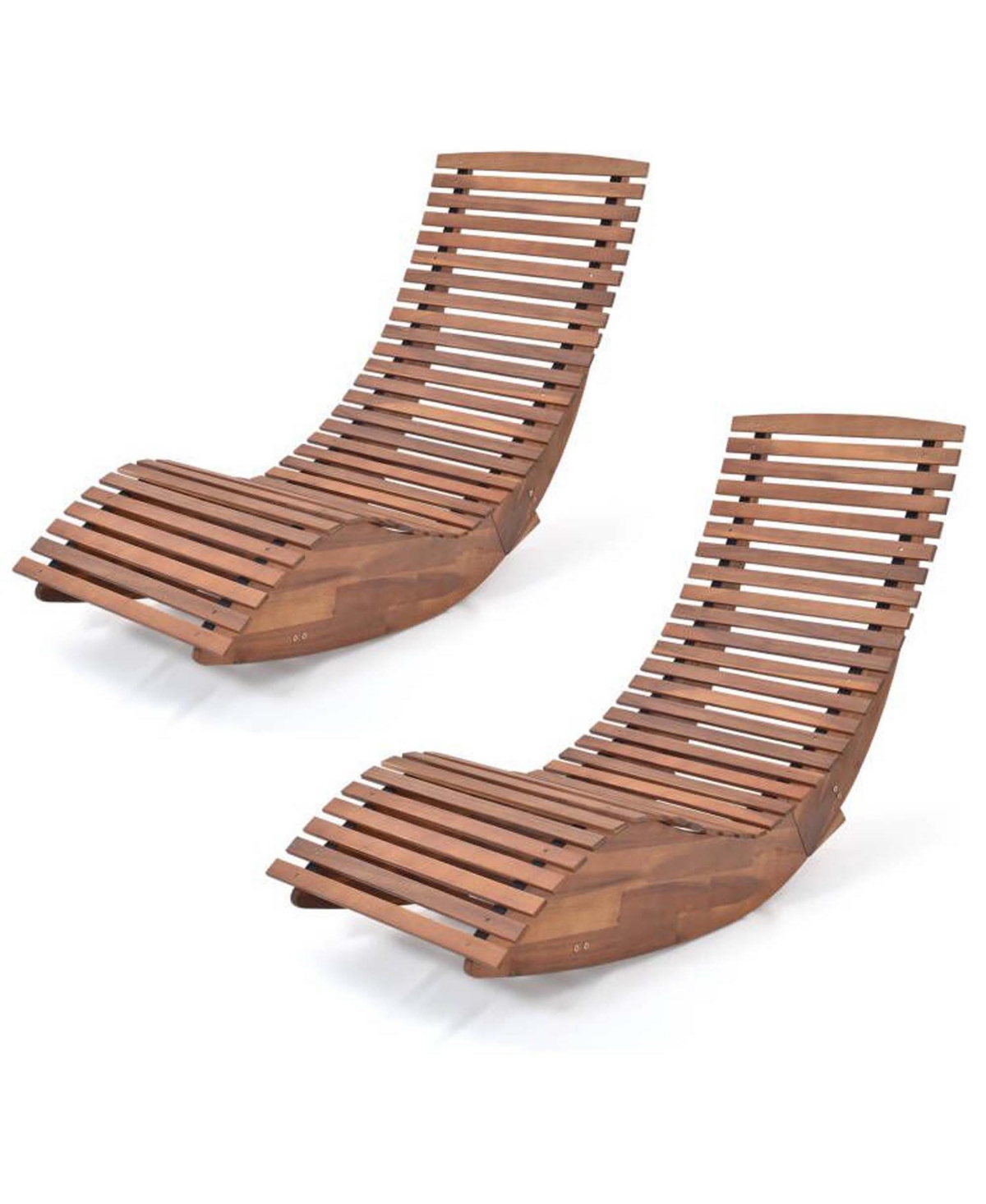 Click here for 2 Pcs Outdoor Acacia Wood Rocking Chair with Widen... prices