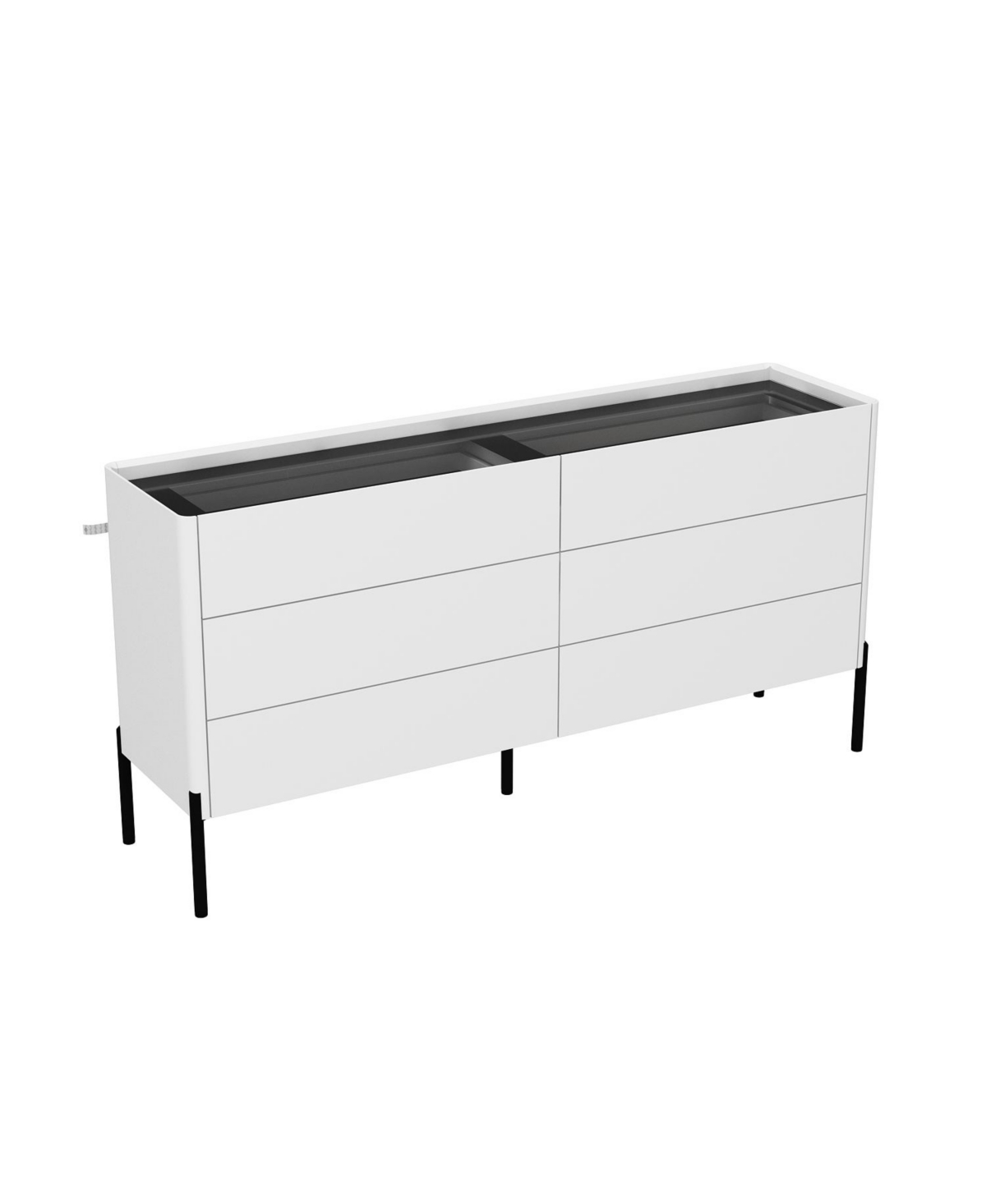 Click here for Homsee White Wood 6-Drawer Cabinet With Glass Top... prices