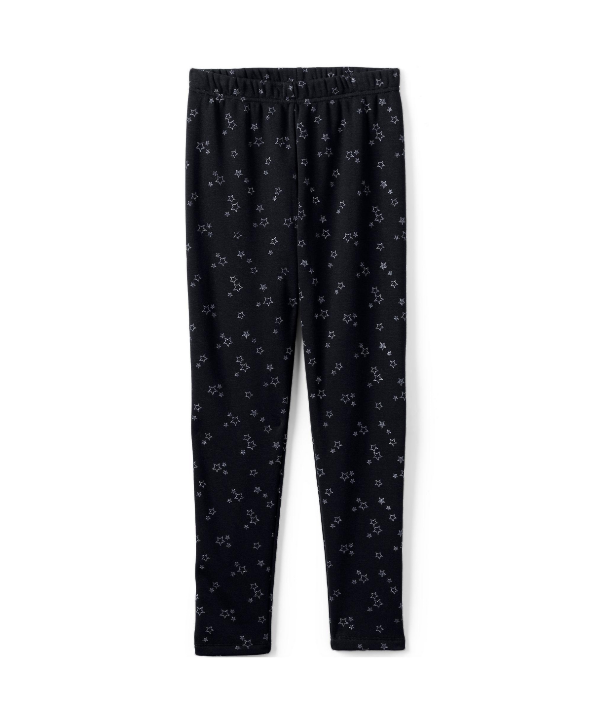 Click here for Lands End Girls Fleece Lined Legging - Black stars... prices