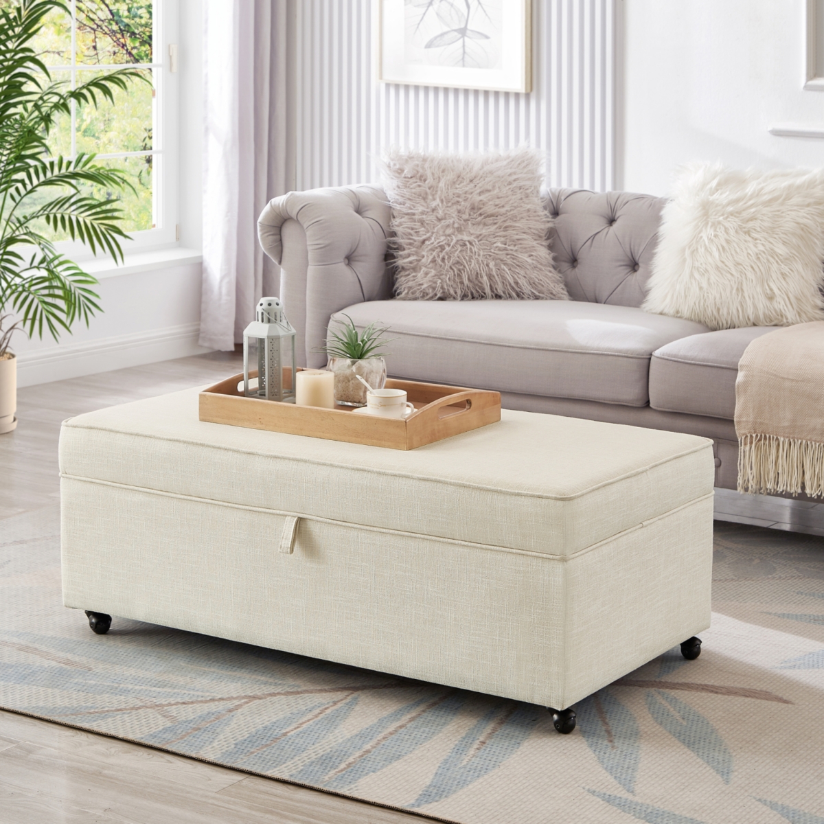 Click here for Streamdale Modern Ottoman with Storage and Wheels... prices