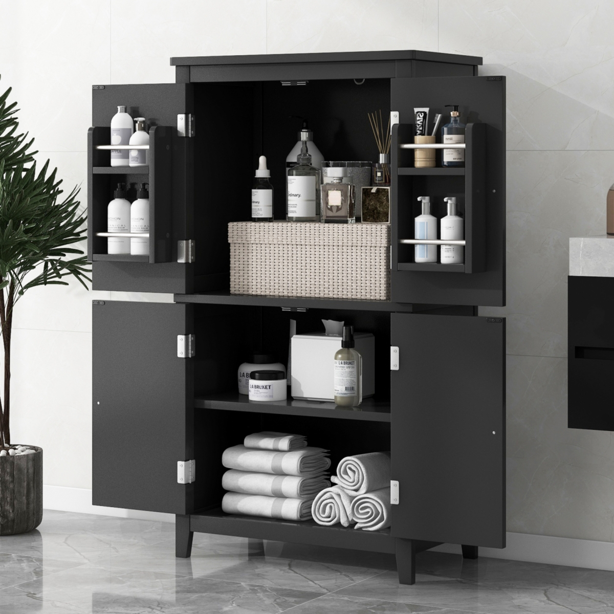 Click here for Streamdale Freestanding 4-Door Bathroom Storage Ca... prices