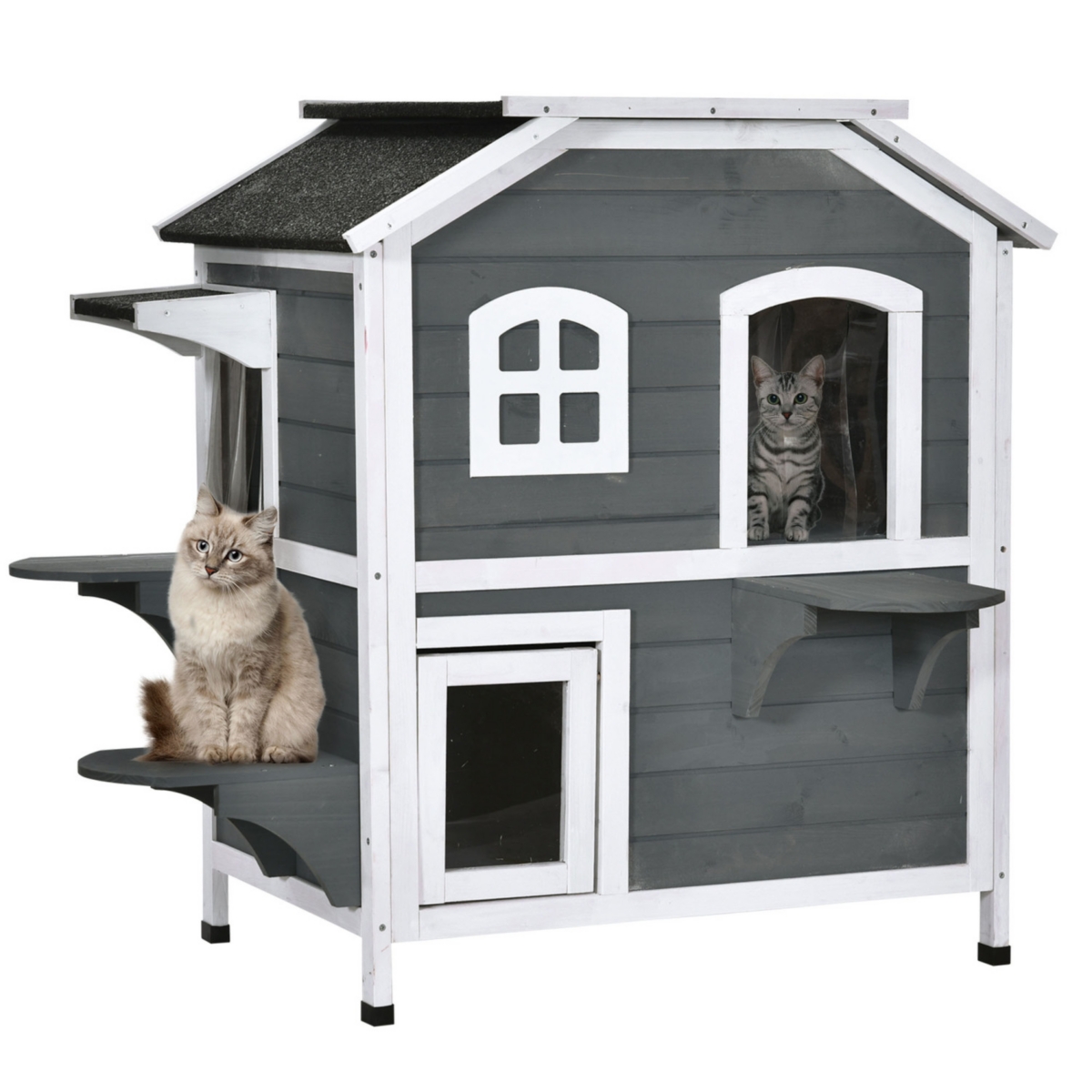 Click here for 2-story Cat House Outdoor  Weatherproof Wooden Cat... prices