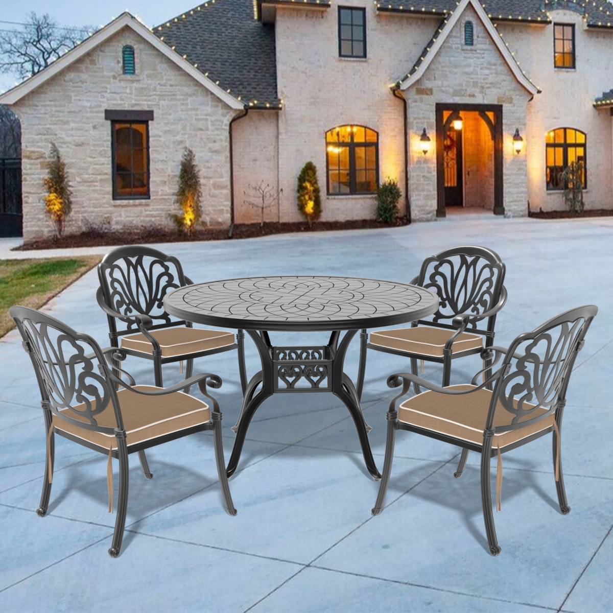 Click here for (Cushions In Random Colors)5-Piece Set Of Cast Alu... prices