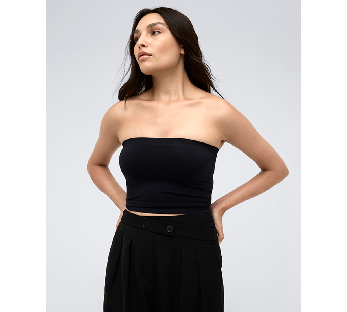 Click here for Kenneth Cole Womens Seamless Cropped Tube Top - Bl... prices