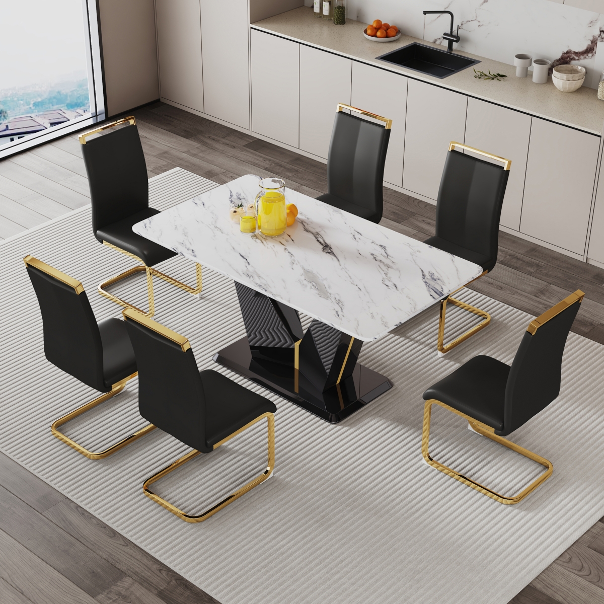 Click here for Streamdale Furniture Table and chair set  white im... prices