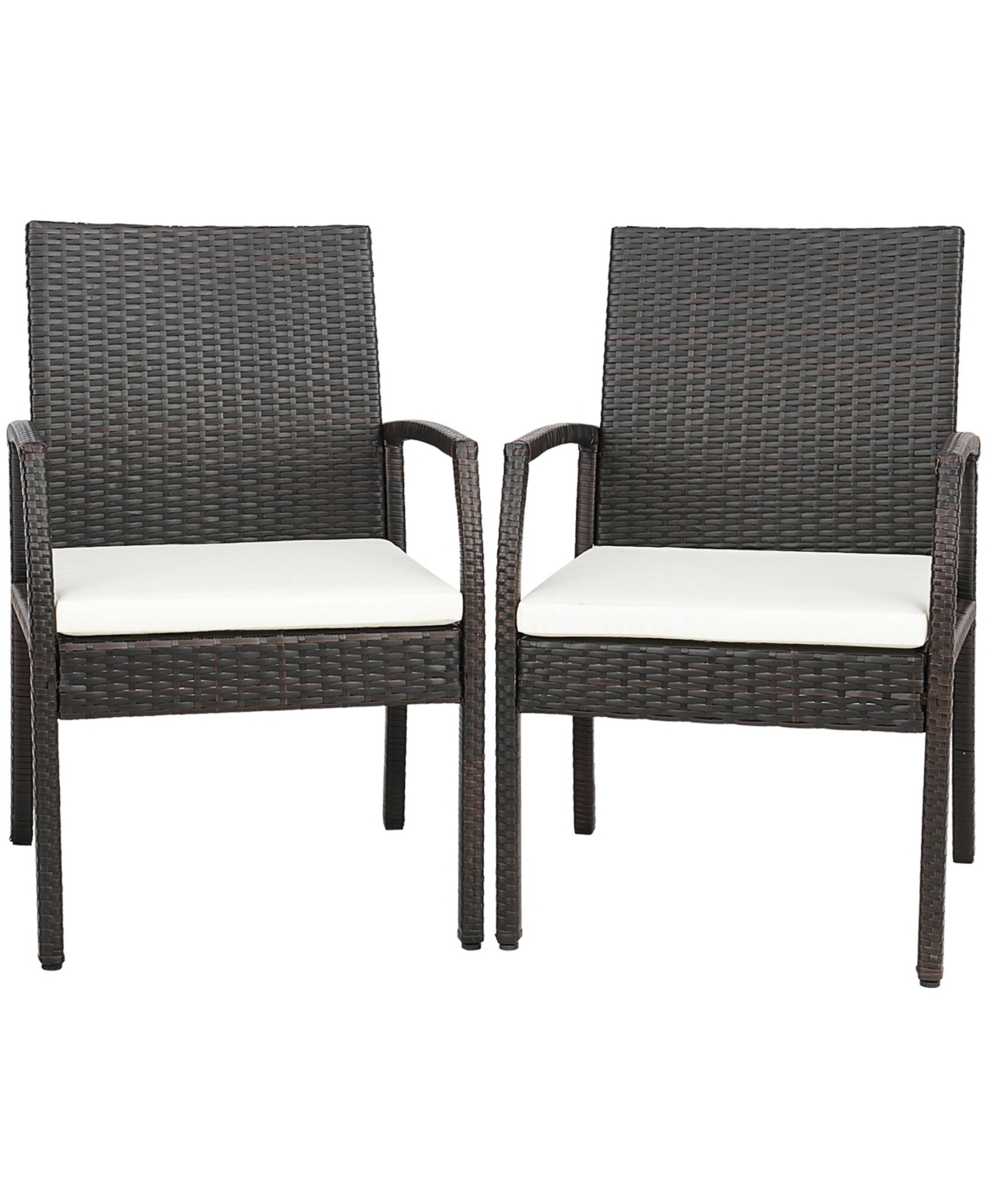 Click here for 2PCS Patio Pe Wicker Dining Chairs with Soft Zippe... prices