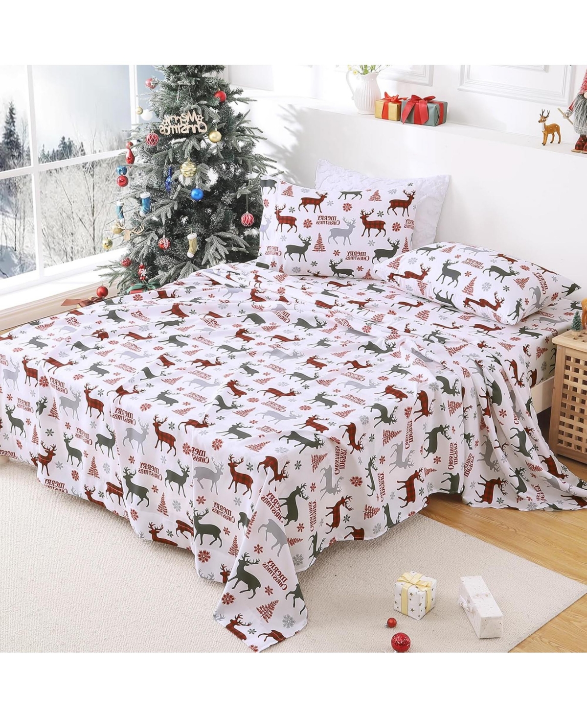 Click here for gaomon 4 Pieces Soft Microfiber Christmas Bedding... prices