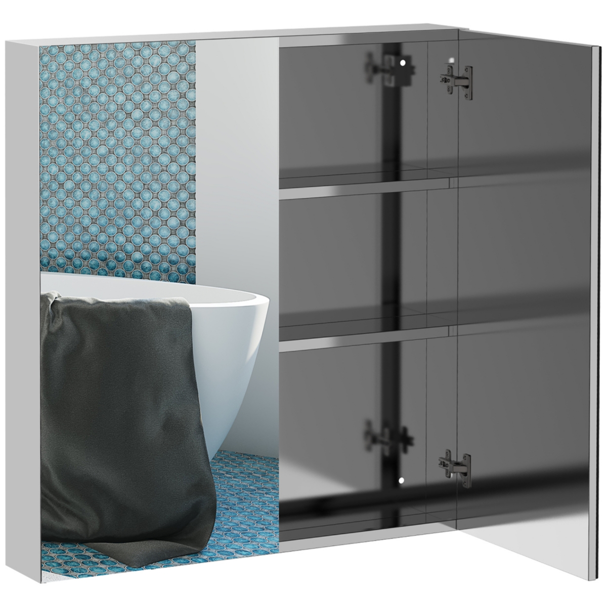 Click here for Bathroom Mirrored Cabinet  24"x26" Stain... prices