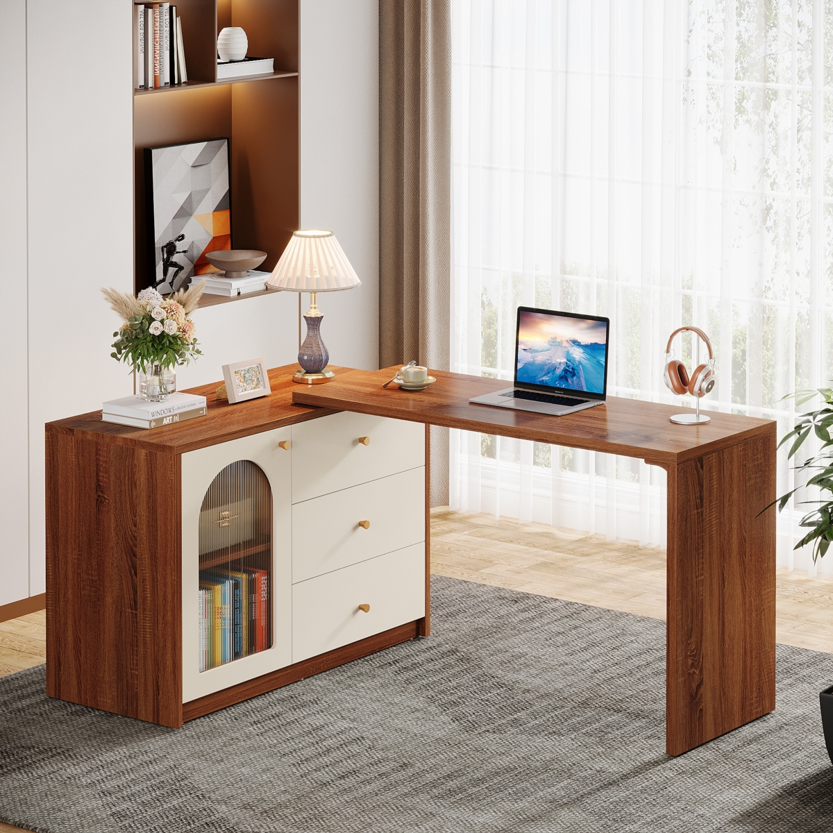 Click here for Tribesigns L Shaped Computer Desk with Drawers  Mo... prices