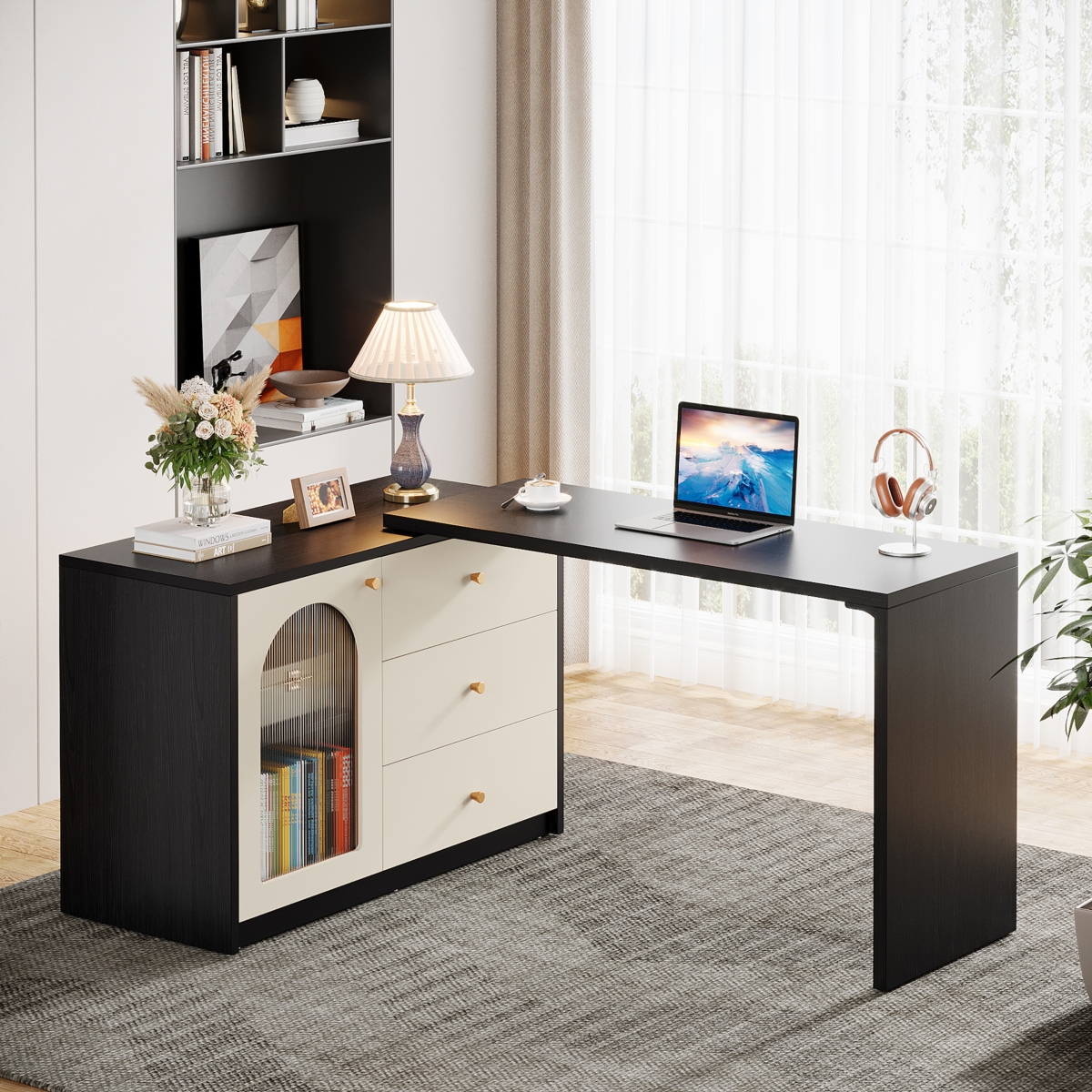 Click here for Tribesigns L Shaped Computer Desk with Drawers  Mo... prices
